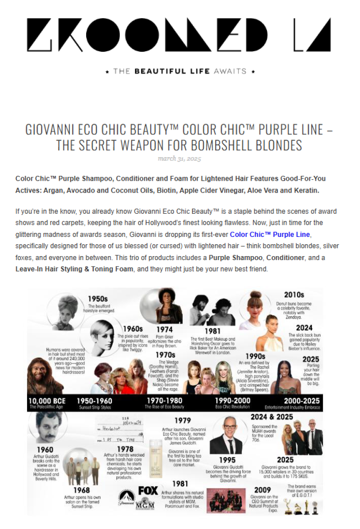 Groomed LA- Giovanni Eco Chic Beauty Color Chic Purple Line – Giovanni ...